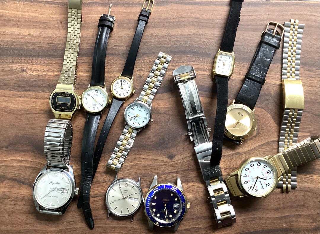 1 Lot of 10 Watches FOR PARTS or REPAIR Only Not Working Timex, Invicta ...