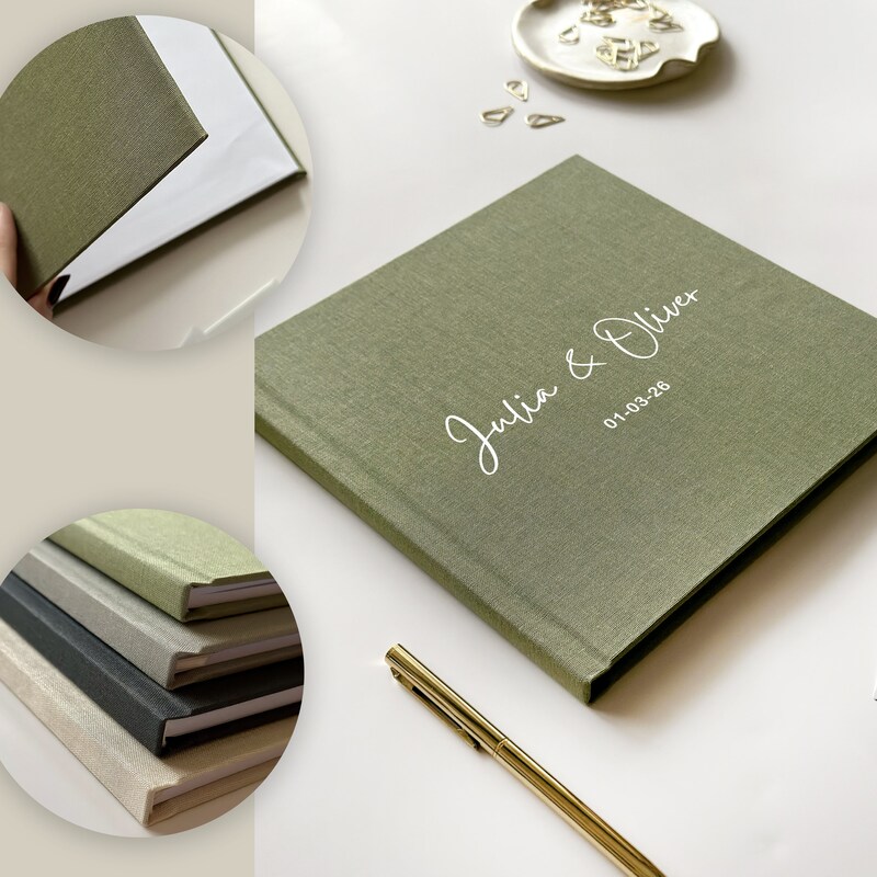 Linen Guest Book - Etsy