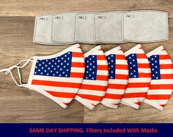 American Flag Face Mask | Etsy