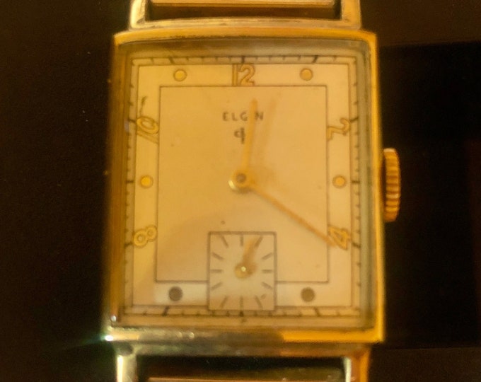 Vintage Elgin Tank Watch Manual Wind 10K Gold Filled Expandable Gold ...
