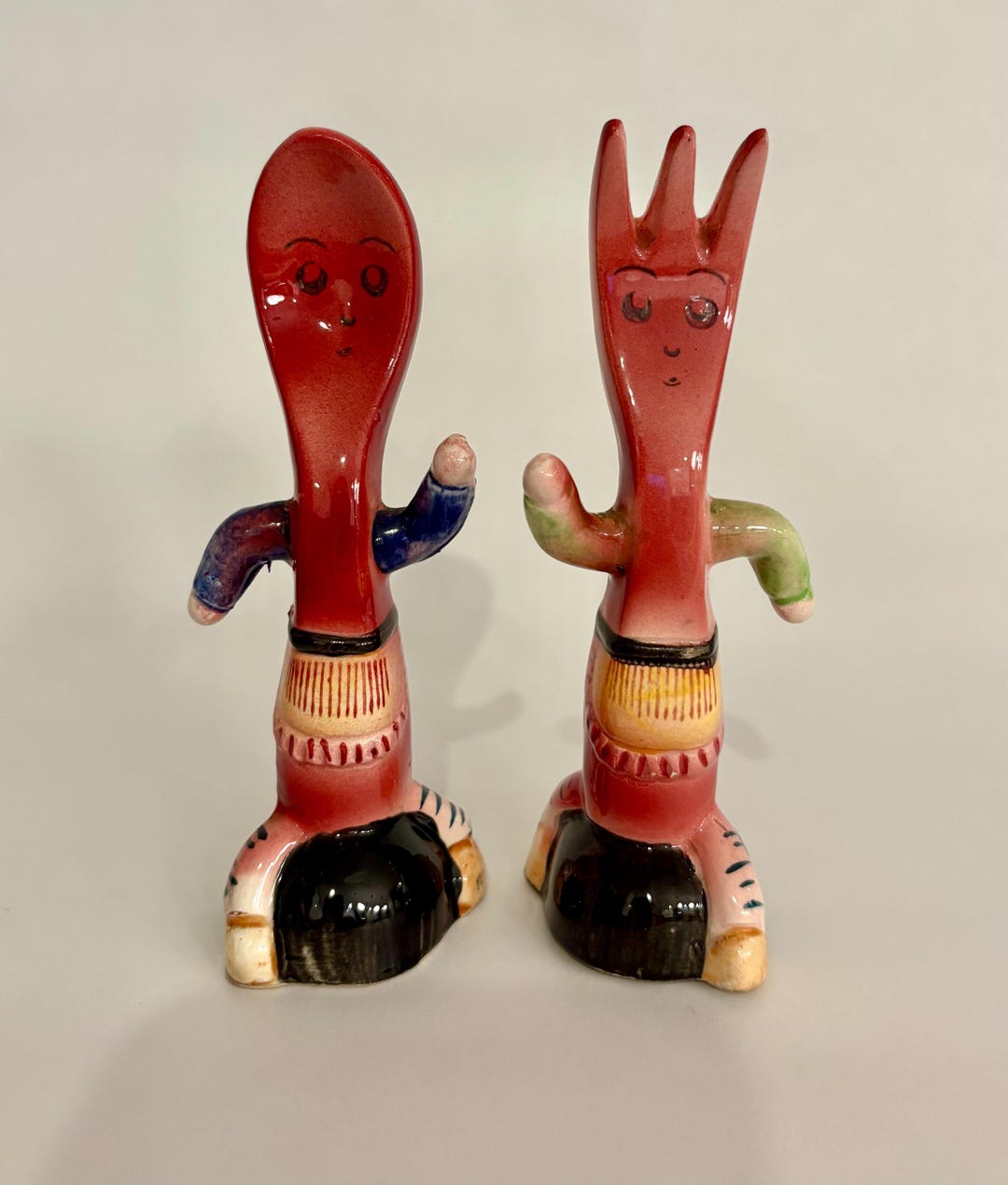 Vintage Anthropomorphic Dancing Fork and Spoon Salt and Pepper Shakers ...