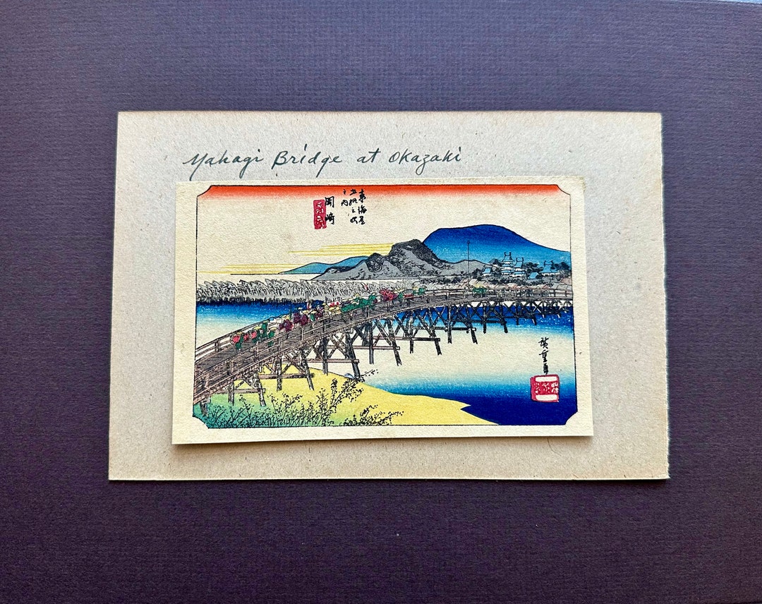 Hiroshige Woodblock Color Print Produced in Japan 1930s 53 Stations Along the Tokaido Railway - Etsy