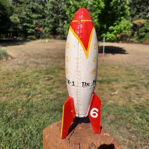 Cast Iron Rocket Ship Moon Collectible Coin Money Savings Bank Space ...