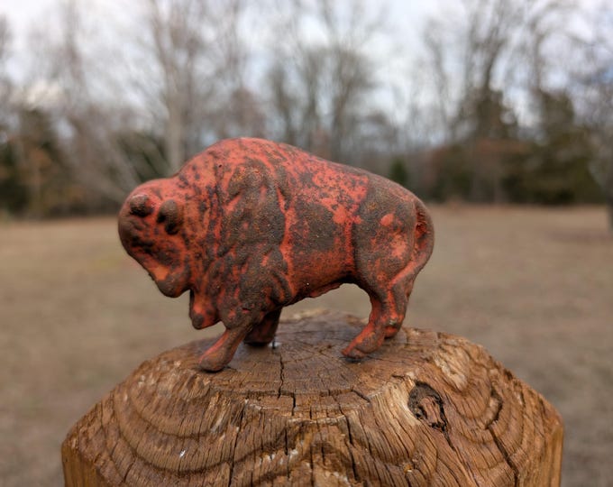 Vintage Cast Iron Buffalo Bison Collectible Money Coin Bank Sports Team ...