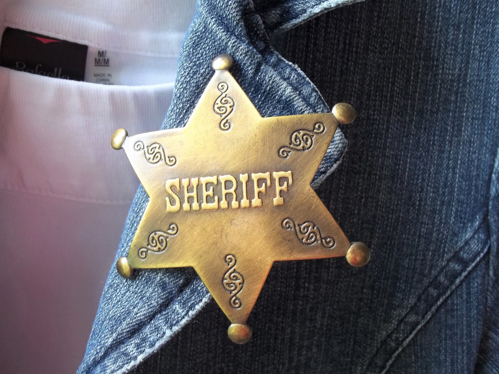Brass Western Embossed Raised Lettering Sheriff Badge Pin Star | Etsy