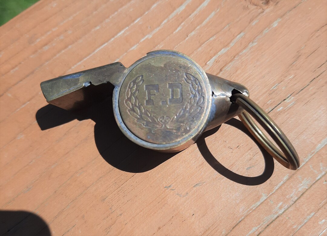 Brass FD Fire Department Whistle on Key Ring Fireman Fire Fighter - Etsy