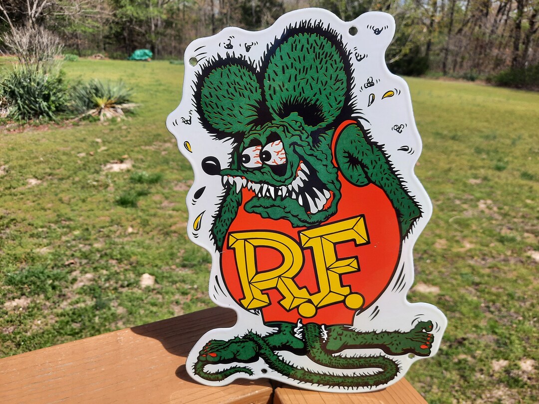 Large Vintage Style Porcelain Rat Fink Sign Die Cut Rat Rod - Etsy