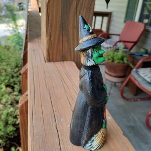 Cast Iron Halloween Witch Bobble Head With Broomstick - Etsy