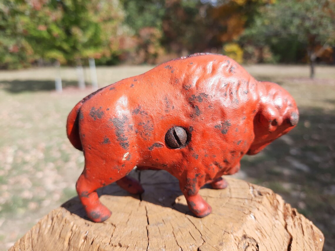 Vintage Cast Iron Buffalo Bison Collectible Money Coin Bank - Etsy