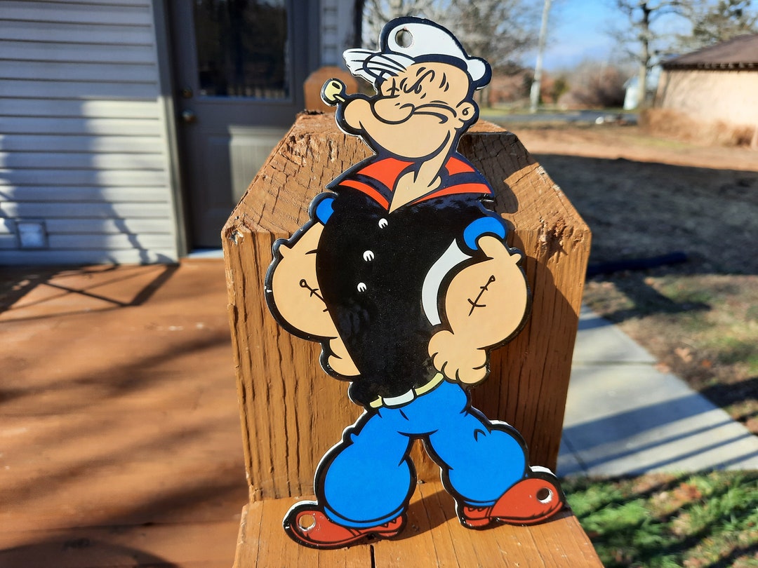 Vintage Style Porcelain Sign Popeye the Sailor Man Sign Cartoon Disney ...