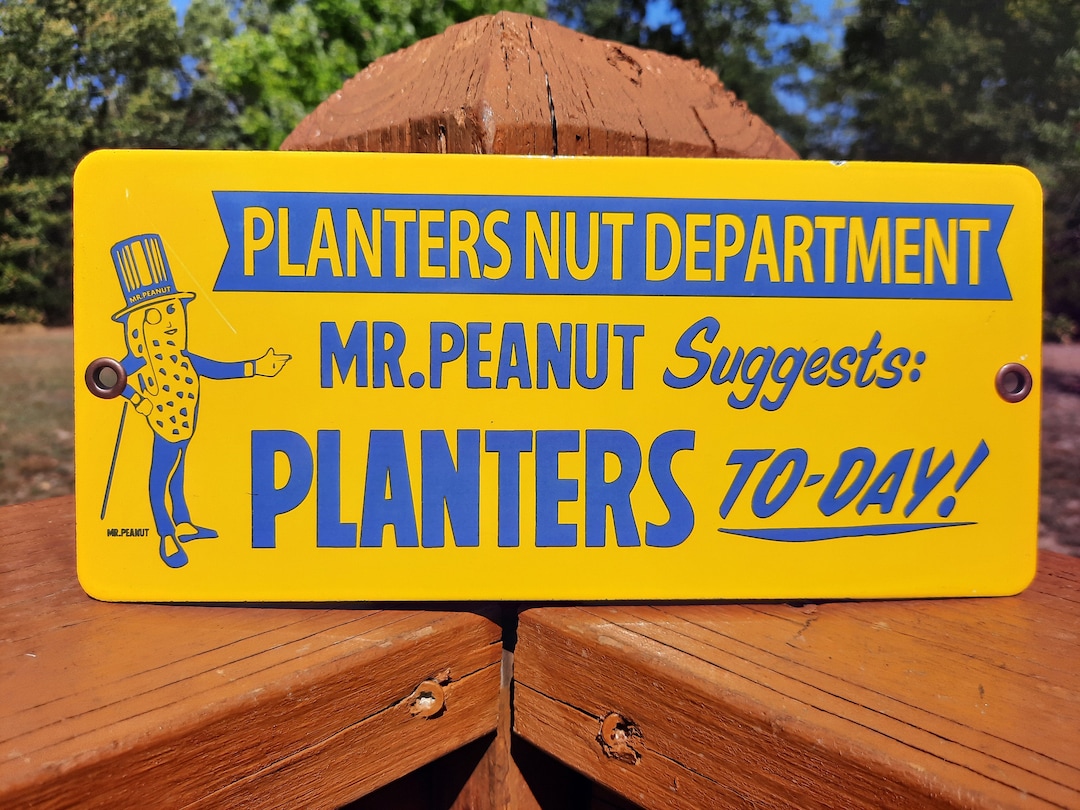 Vintage Style Mr. Peanut Planters Nut Department Porcelain Advertising ...