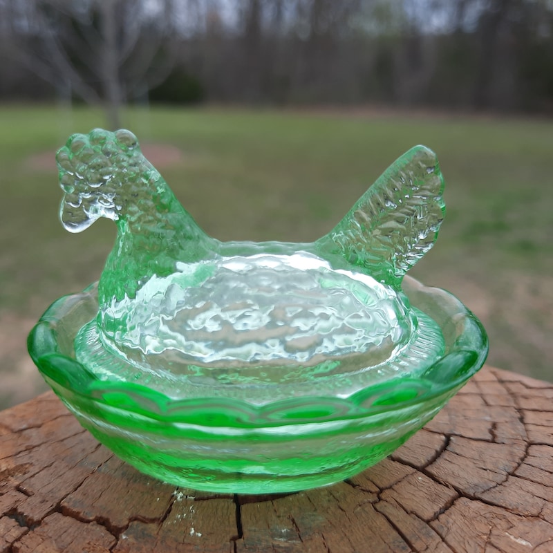 Glass Hen on Nest - Etsy