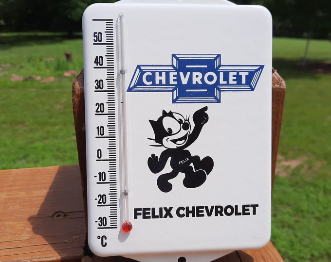 Vintage Style Porcelain Felix Chevrolet Thermometer Felix the Cat ...