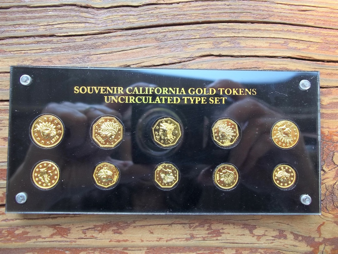 Souvenir California Gold Tokens Uncirculated Type Set 10 Tokens Coins ...