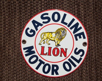 Lion Gasoline Sign | Etsy
