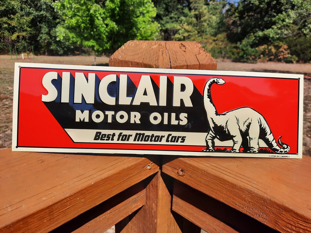 Tin Metal Sinclair Motor Oils Best for Motor Cars Sign Dino - Etsy