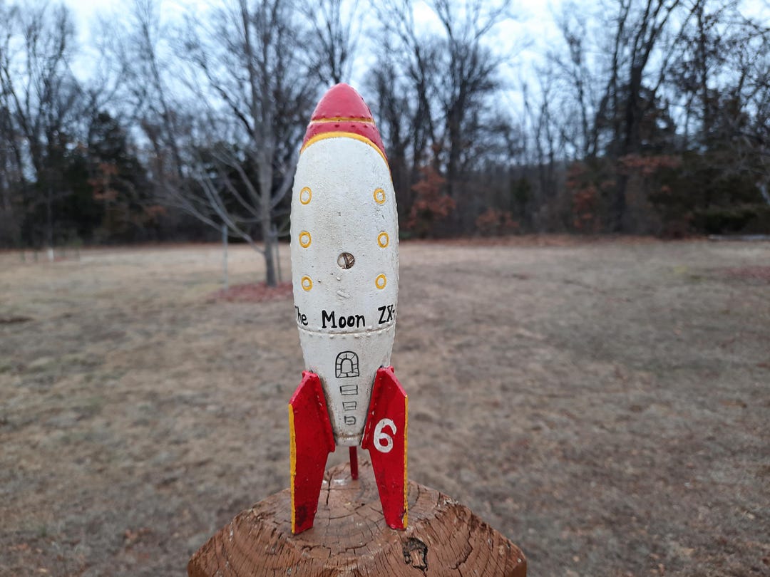 Cast Iron Rocket Ship Moon Collectible Coin Money Savings Bank Space ...