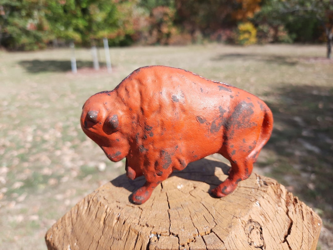 Vintage Cast Iron Buffalo Bison Collectible Money Coin Bank - Etsy