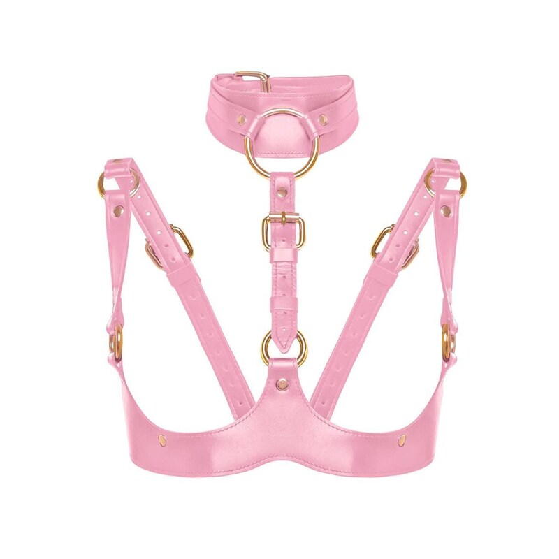 Pink Leather Harness - Etsy UK
