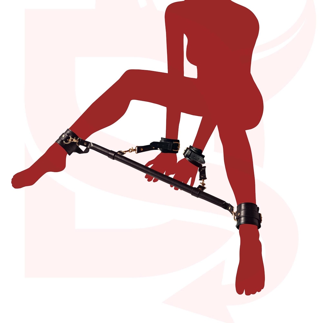 4 Point Spreader Bar, Restraints Spreader Sets With Cuffs and Collar, Leather Spreader Bar for ...