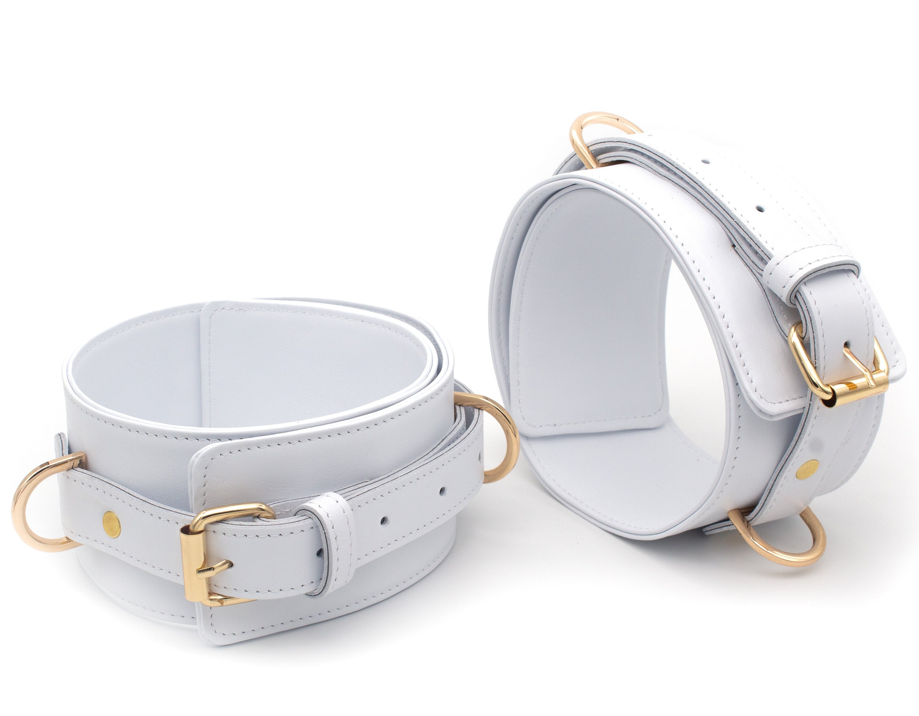 White Thigh Cuffs for Submissive Adjustable Restraints Thigh - Etsy