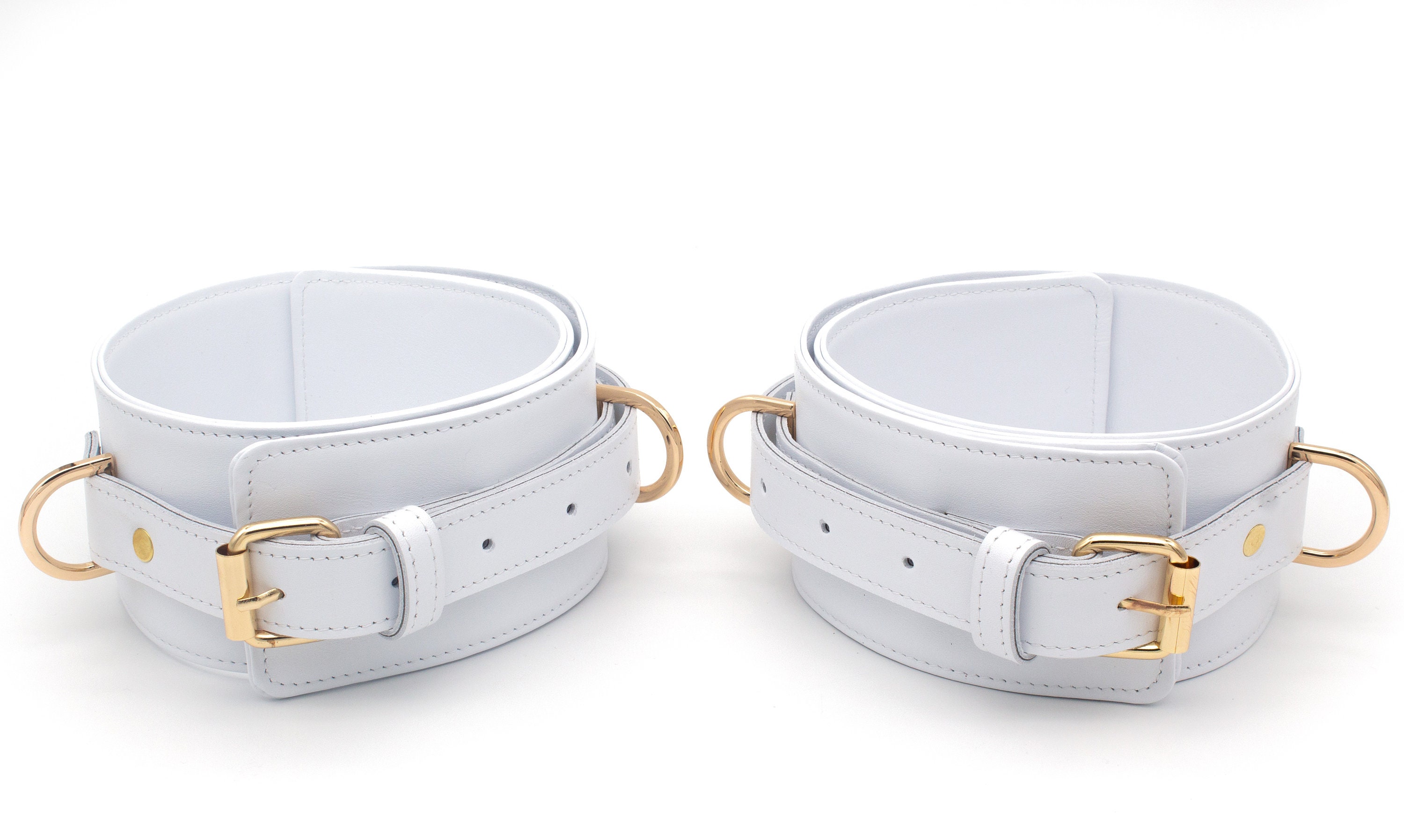 White Thigh Cuffs for Submissive Adjustable Restraints Thigh - Etsy