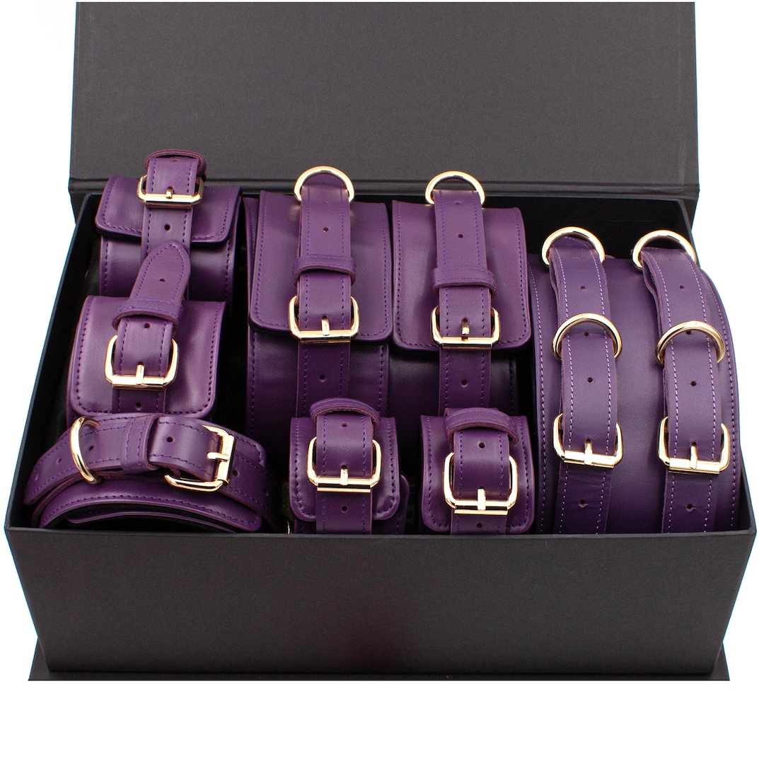 Leather Bondage Restraints Sets for Beginners and PRO, BDSM Kits ...