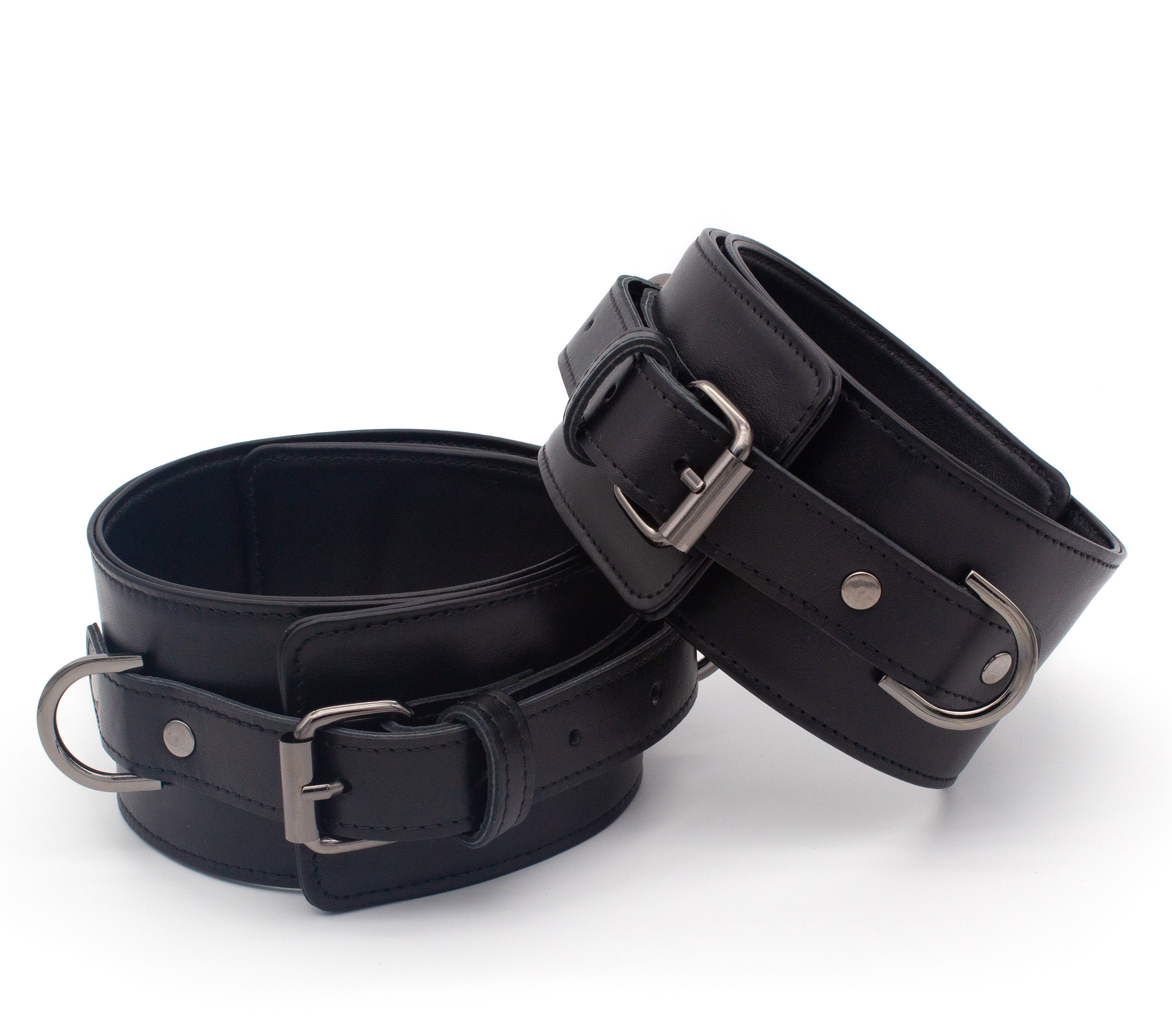 Black Thigh Cuffs for Submissive Adjustable Restraints Thigh | Etsy