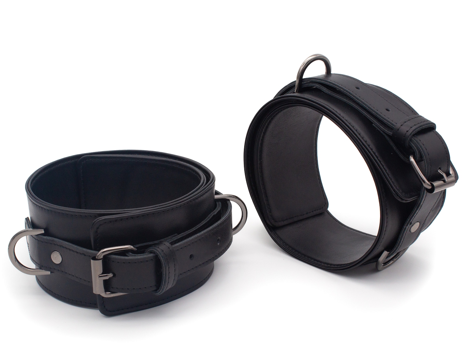 Black Thigh Cuffs for Submissive Adjustable Restraints Thigh | Etsy