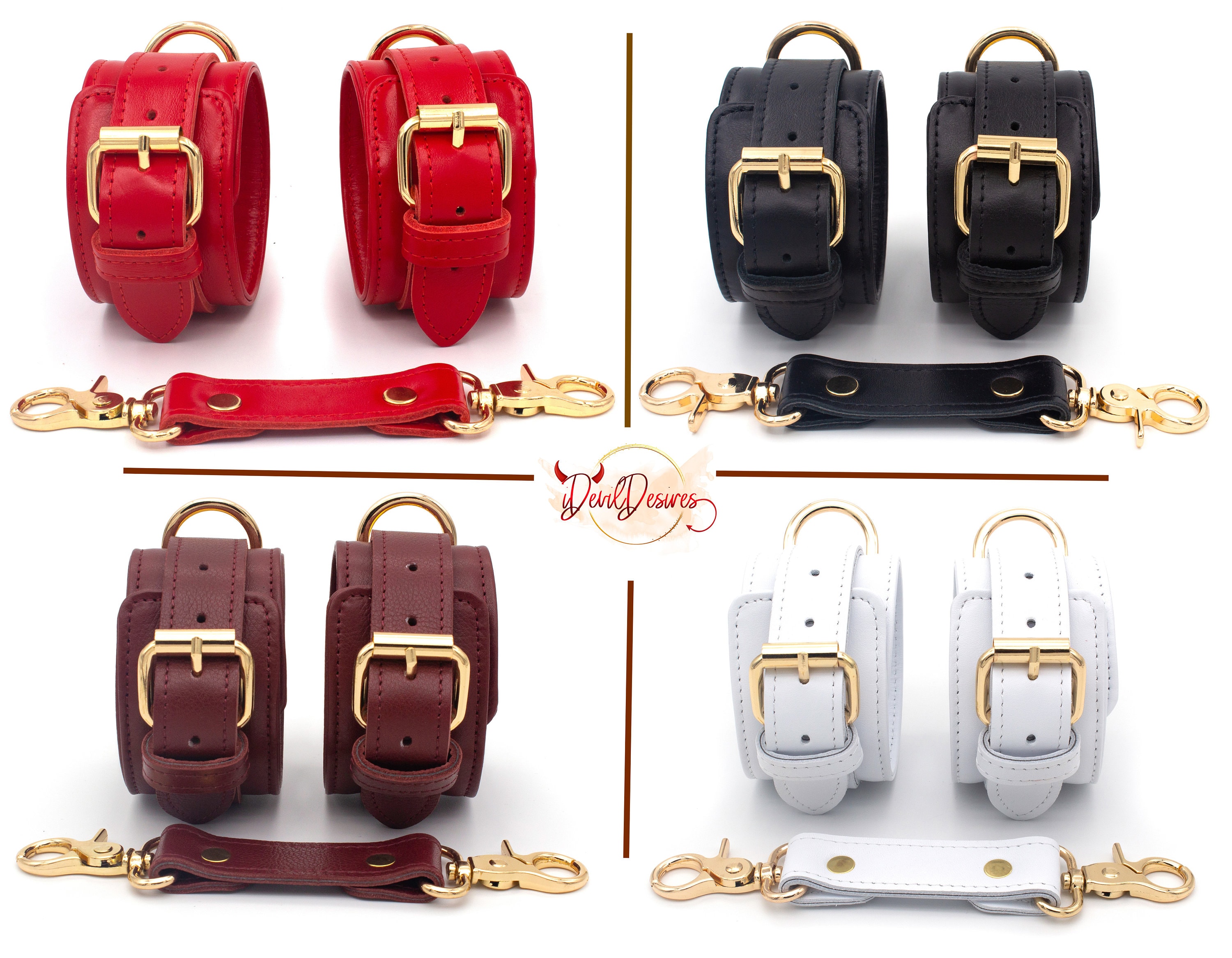 Leather Bondage Sex Handcuffs for Couples Adjustable Wrist - Etsy