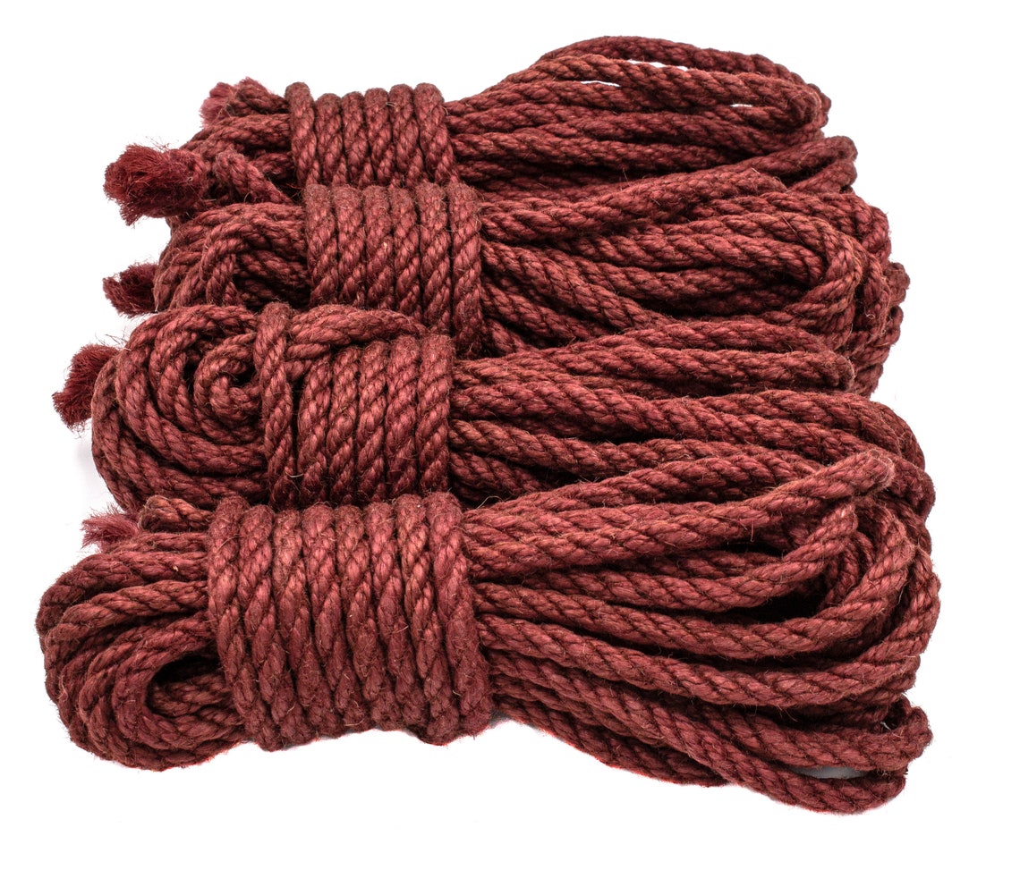 Shibari Burgundy 4 Jute Ropes for Bondage BDSM Bondage Ropes - Etsy