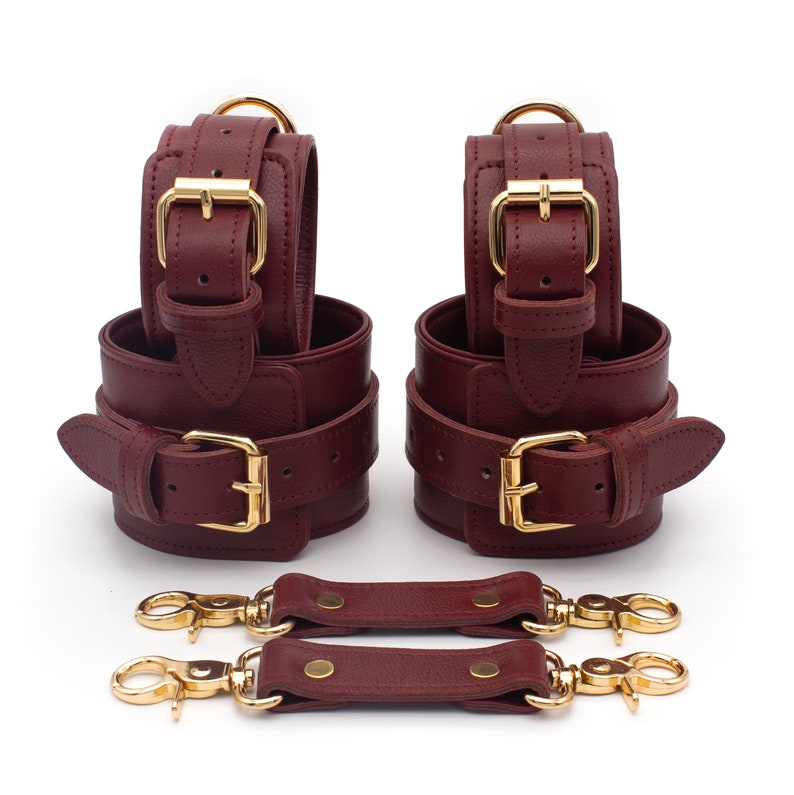Luxury Leather Bdsm Bondage Gear Leather Restraint Set For Etsy