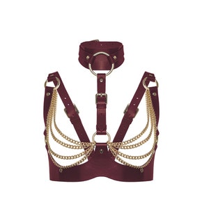 Leather Harness for Women Full Body With Metal Chain, Harness for Women ...