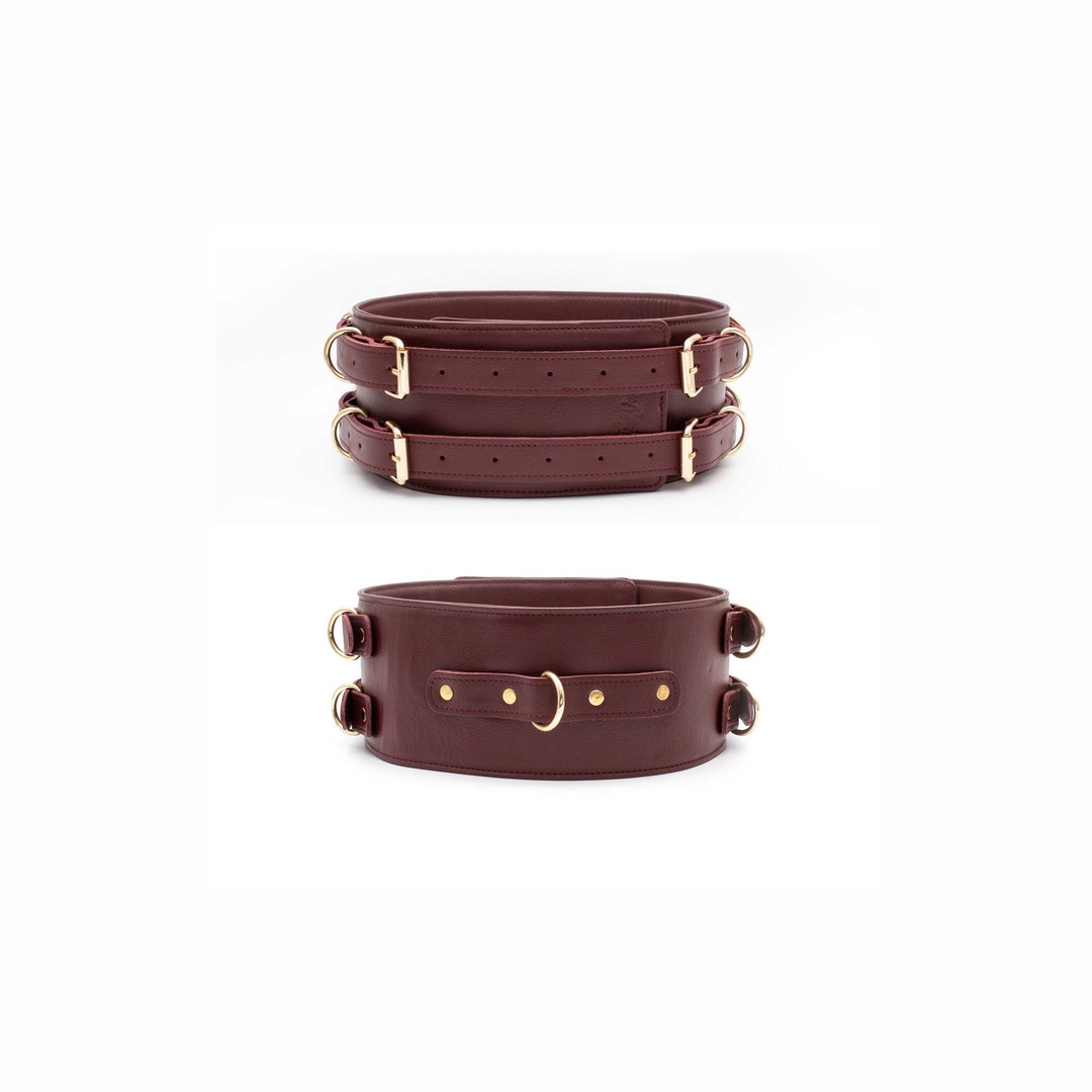 BDSM Belt Italian Leather Wide Adjustable Waist Corset Harness Belt ...