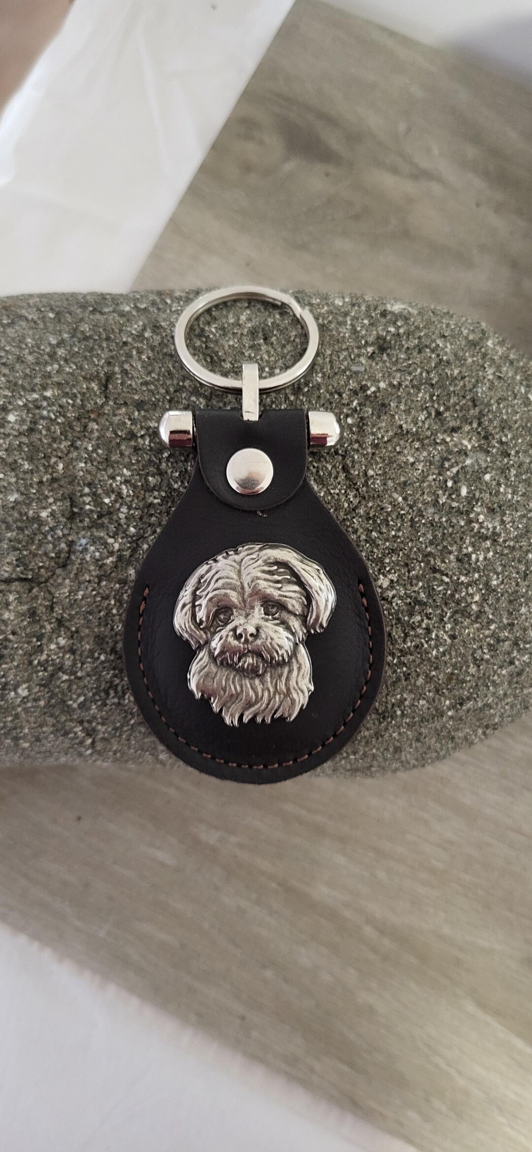 Shih Tzu Dog Leather Keychain,shih Tzu Puppy for Dog Lovers Leather ...