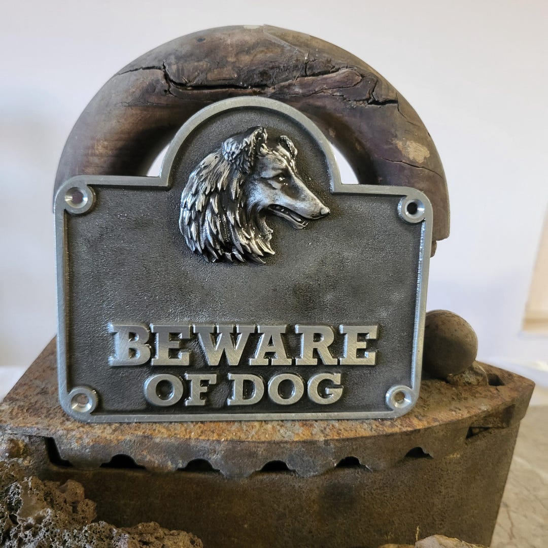 Beware Scotch Collie Dog Plate,beware of the Dog Sign,scotch Collie Dog ...