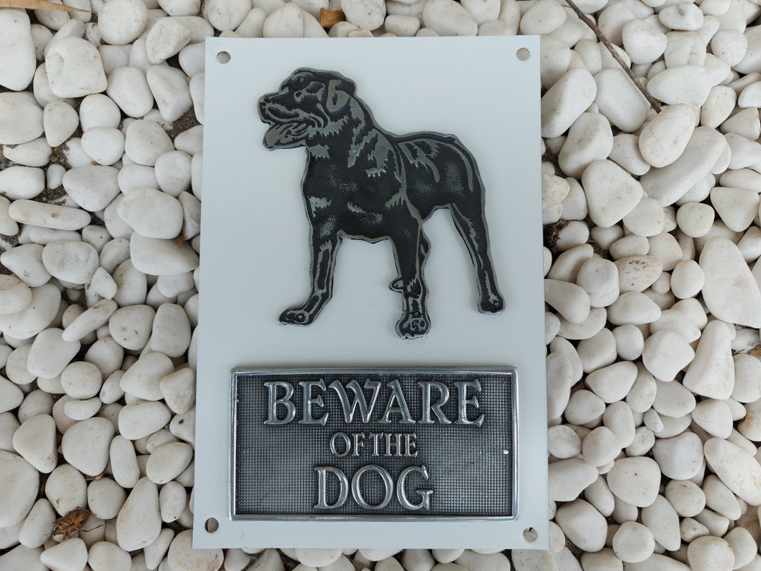 Beware of the Dog Rottweiler Metal Wall Sign - Handmade Durable Warning ...