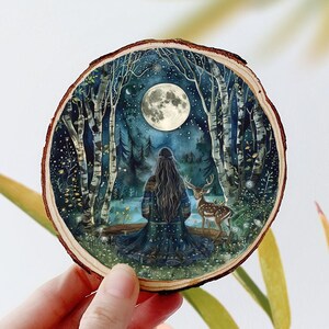 July Full Moon Plaque - Buck Moon, Mead Moon - XL Wood Slice Holiday ...