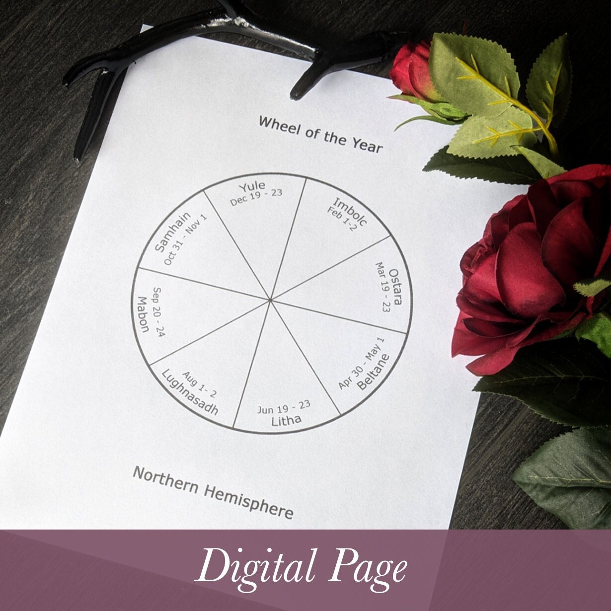 Make your own Wheel of the Year blank Template digital | Etsy