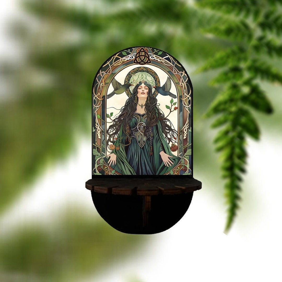 Cliodhna Shelf - Wooden Celtic Witchy Display for Candles, Crystals ...