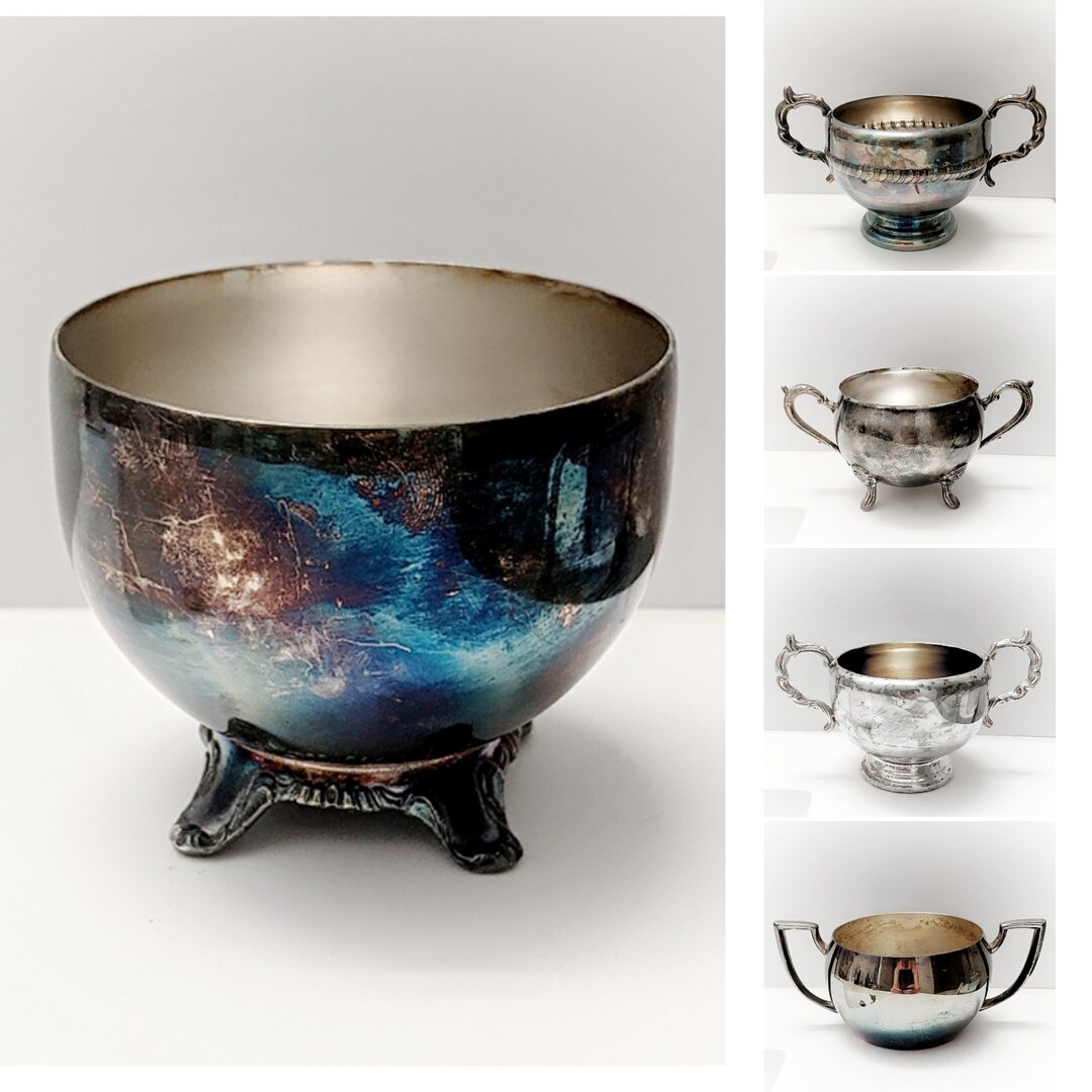 Vintage Silver Plated Mini Cauldron-style Sugar Dish - Altar Decor Dark ...