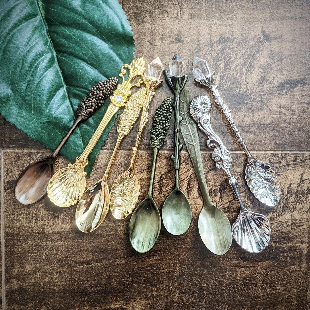 Herbal Spoons - Crystal, Floral, Thistle Spoons for Witches, Fairies ...