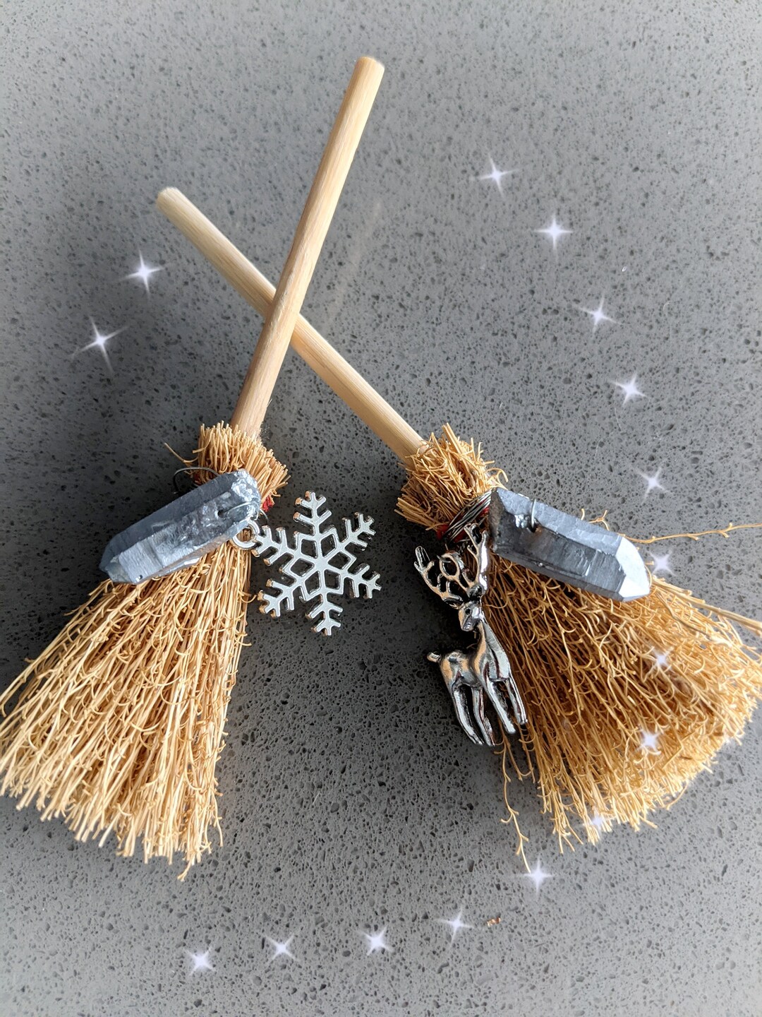 Cute Mini Besoms With Asst Crystals Stones Charms Witchy - Etsy Singapore