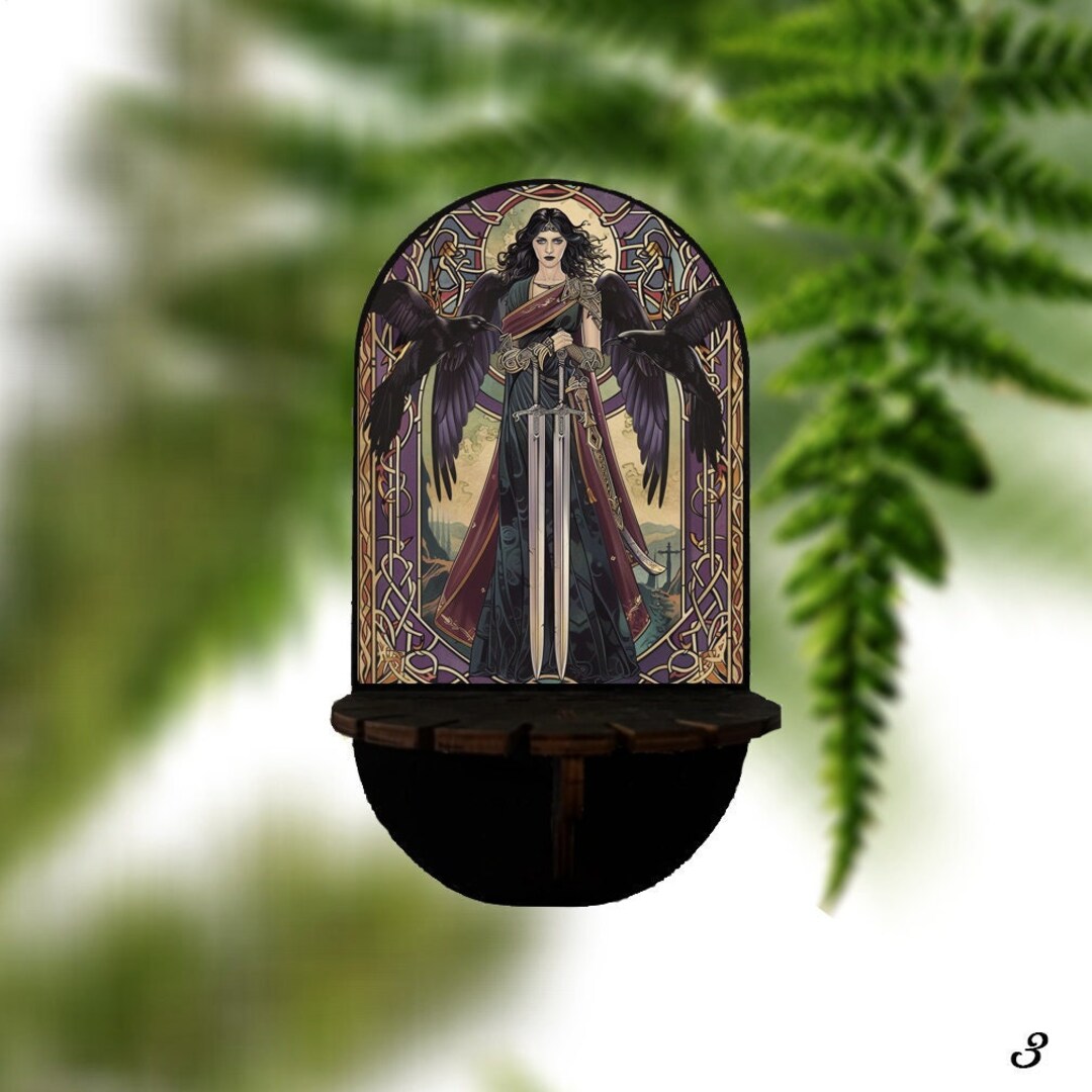 The Morrigan Altar Shelf: Celtic War/death Goddess Witchy Wooden ...