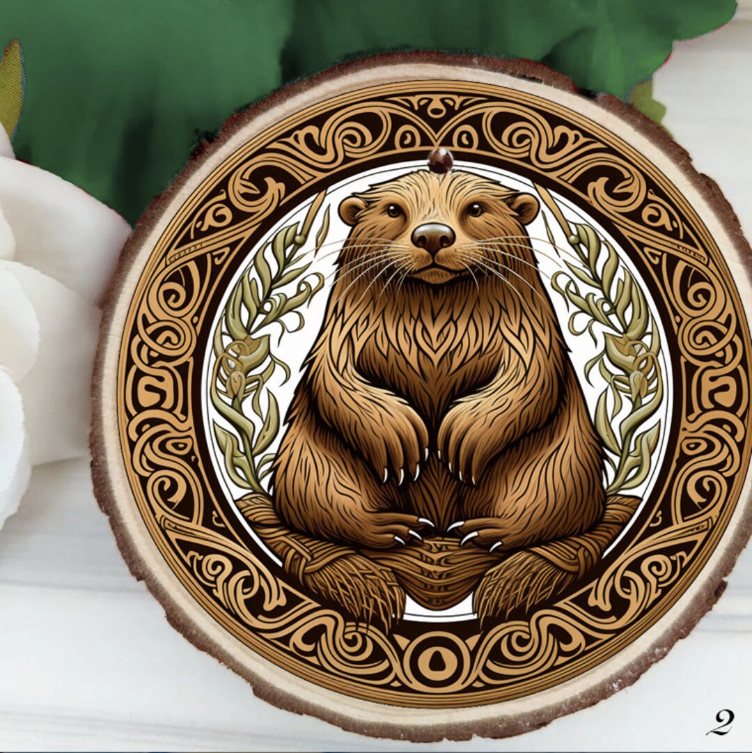 Beaver Spirit Ornaments - Large Vintage Rustic Wood Slice Decorations ...