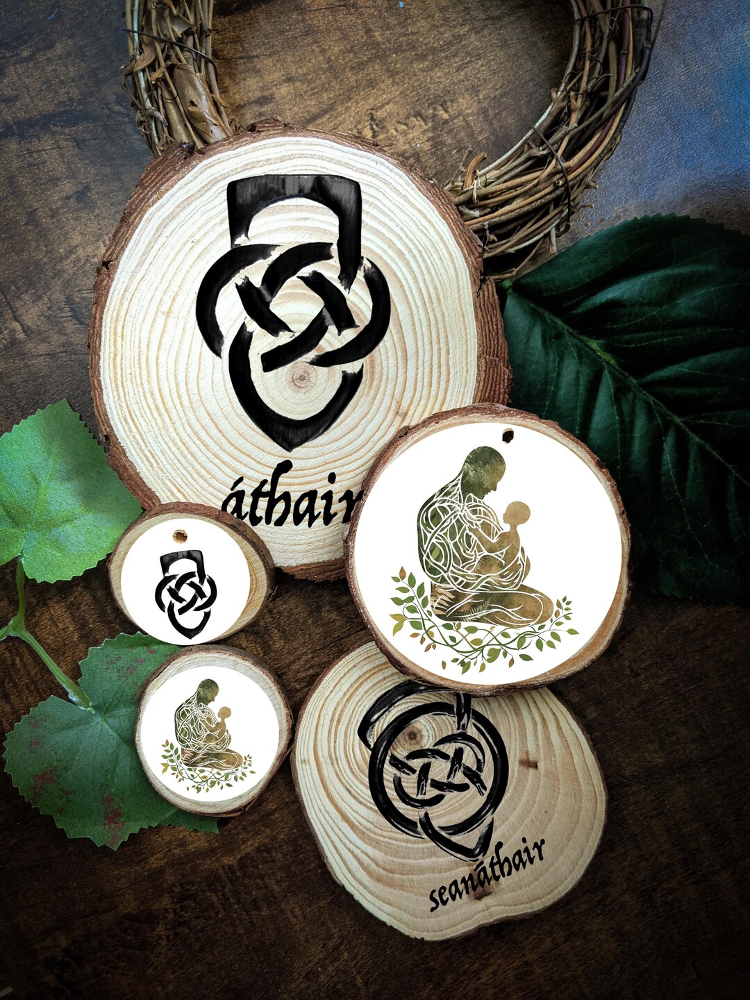 Celtic Father's Day Ornaments/magnets/plaques: Wood Wall Art Gift ...