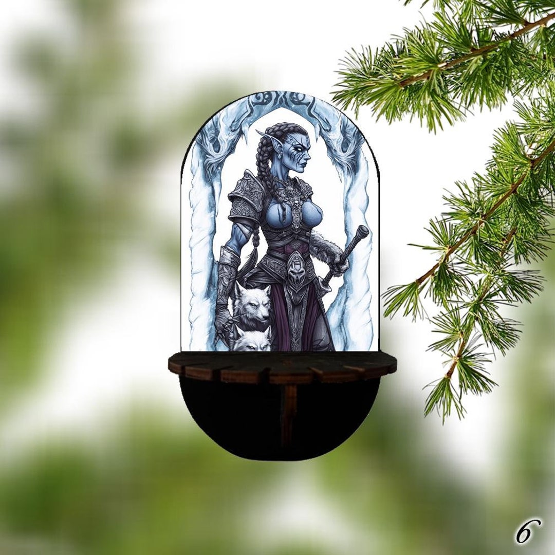 Angrboda Shelf - Wooden Norse Witchy Display for Candles, Crystals, and ...