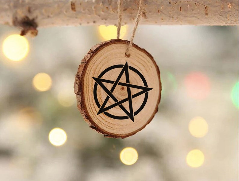 Witchy Symbols Ornaments/magnets/plaques: Wood Slice Rustic Celtic ...