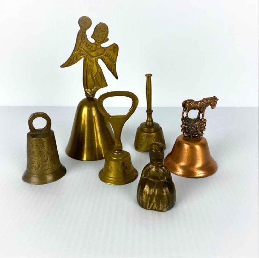 Vintage Brass Bells Witchy Dark Academia Goth Wedding Altar Decor Angel ...
