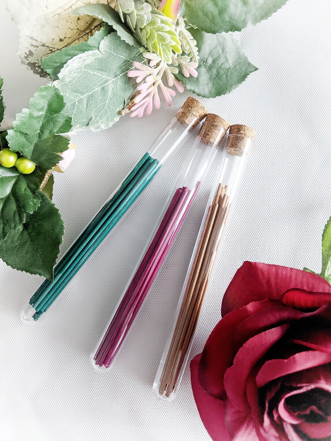 Mini Incense Sticks - Tube of 20 - Assorted Scents - Joss Sticks - Rose ...